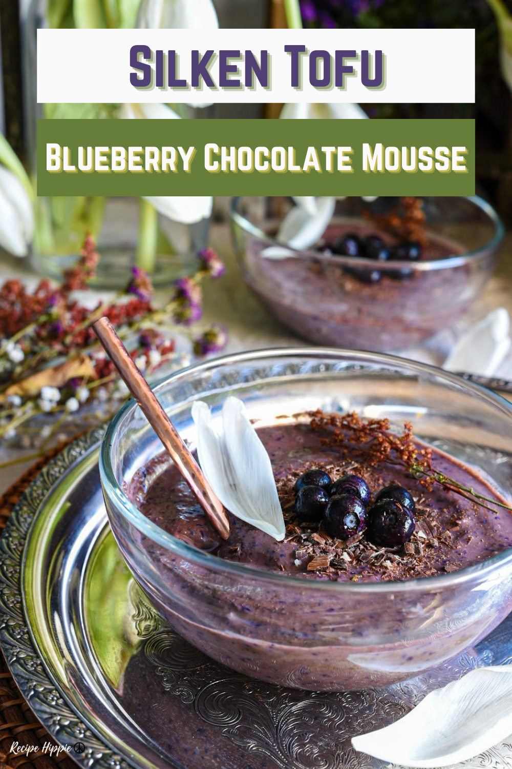 Chocolate Blueberry Silken Tofu Mousse - Recipe Hippie
