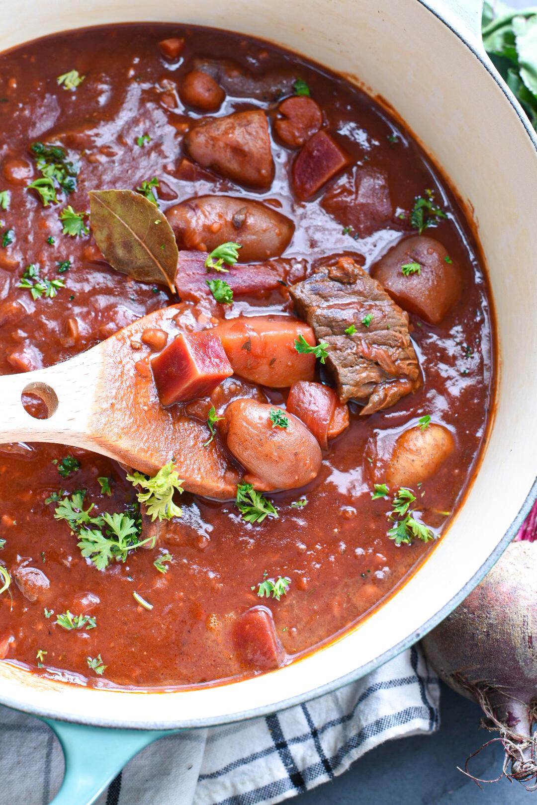 Stovetop Beef Stew With Potatoes And Beets - Recipe Hippie